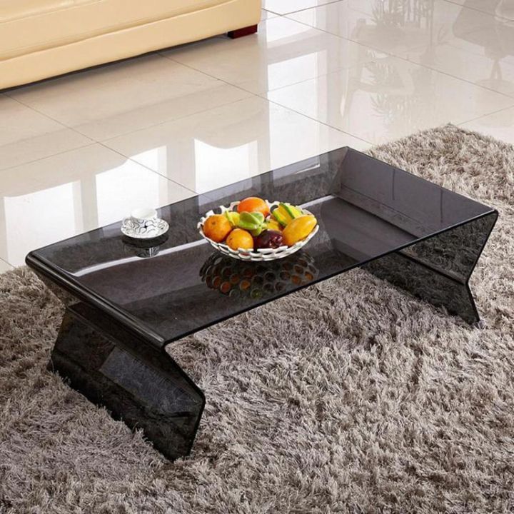 Minimalist Small Glass Coffee Table, Modern Living Room Furniture ...