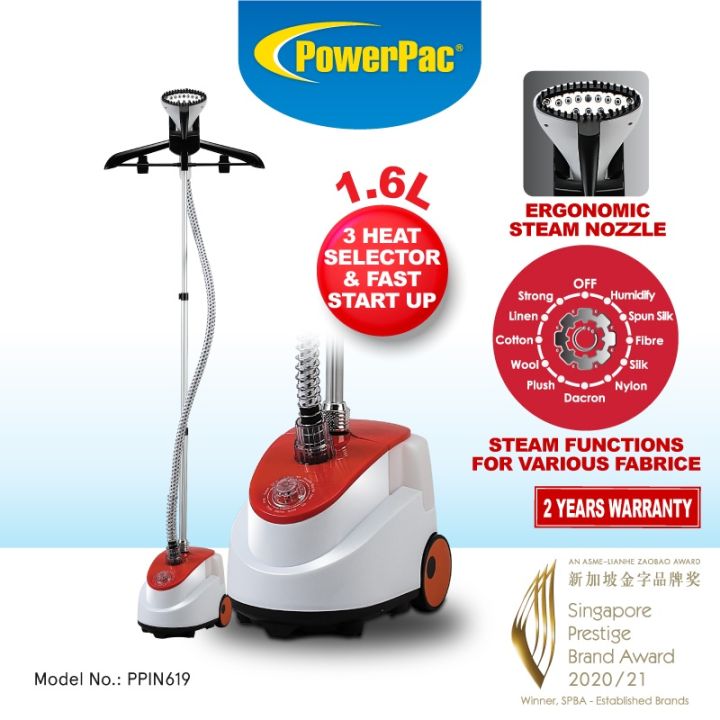 PowerPac Garment Steamer With 3 Heat Selector 1.6L Water Tank (PPIN619 ...