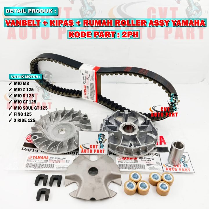 Vanbelt + Rumah Roller Assy + Kipas Yamaha Mio M3 Z 125 Soul Gt 125 ...