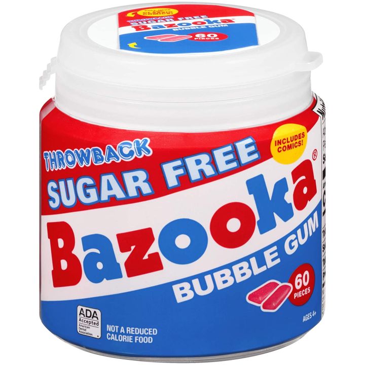 Bazooka Sugar Free Bubble Gum - 60 Count To Go Cup | Pink Chewing Gum ...