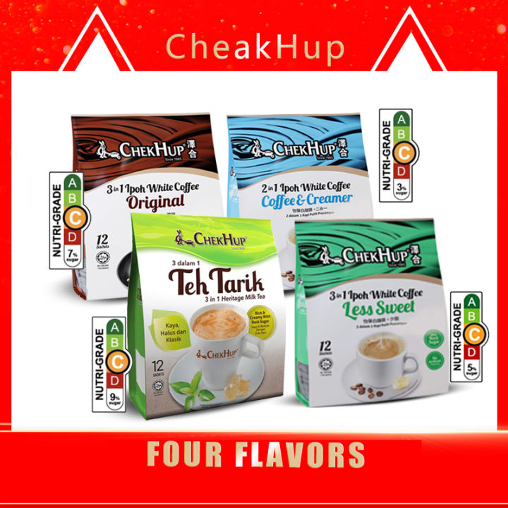 Chek Hup White Coffee Four Flavors 2 in 1 Cream 30g x12S 3 in 1 ...