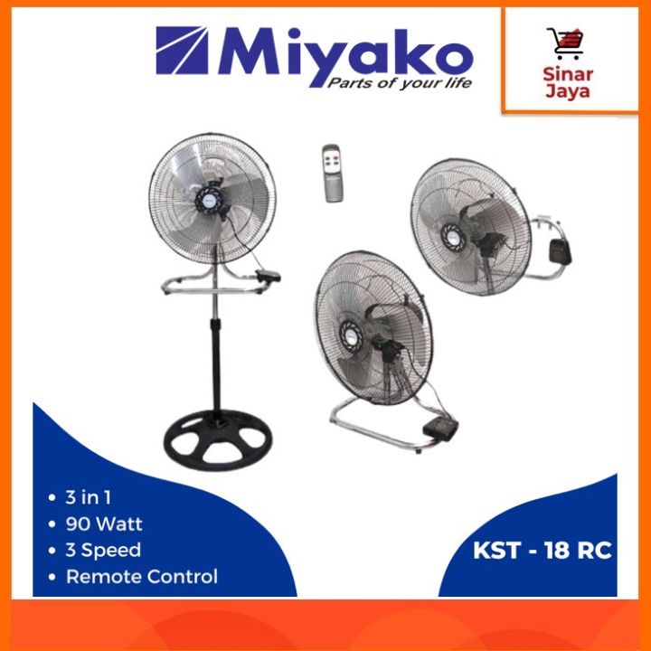 MIYAKO KST-18 RC Kipas Angin Tornado 3in1 18 Inci + Remote | Lazada ...