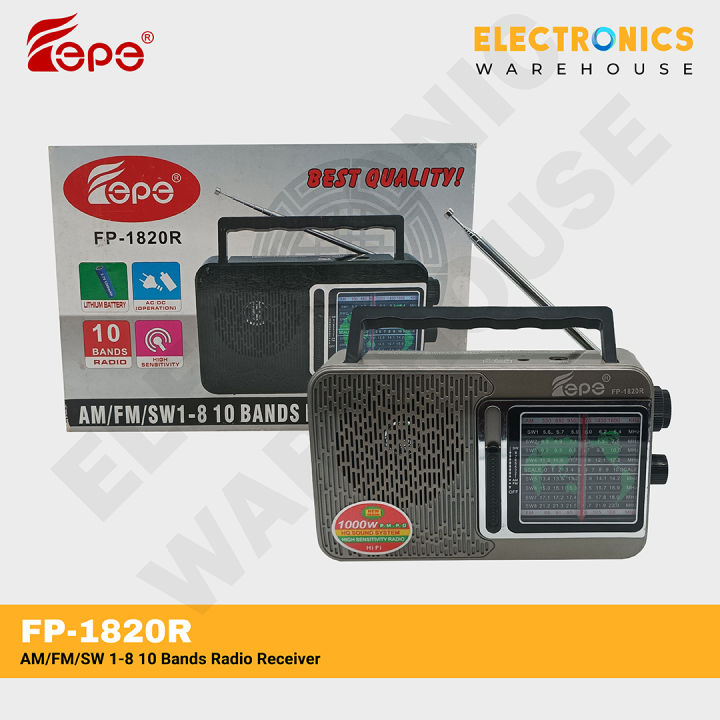 FEPE FP-1820R AM/FM/SW 1-8 10 Bands Radio Receiver | Lazada PH