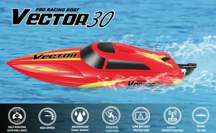 VOLANTEXRC RC Boat Vector30 2.4GHZ Radio System High Speed 32kmh Racing ...