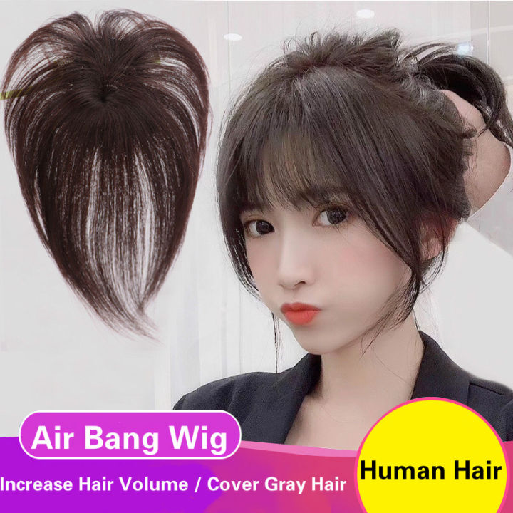 Wig Human Hair Original Increase Hair Volume Top Hairpiece Cover Gray ...