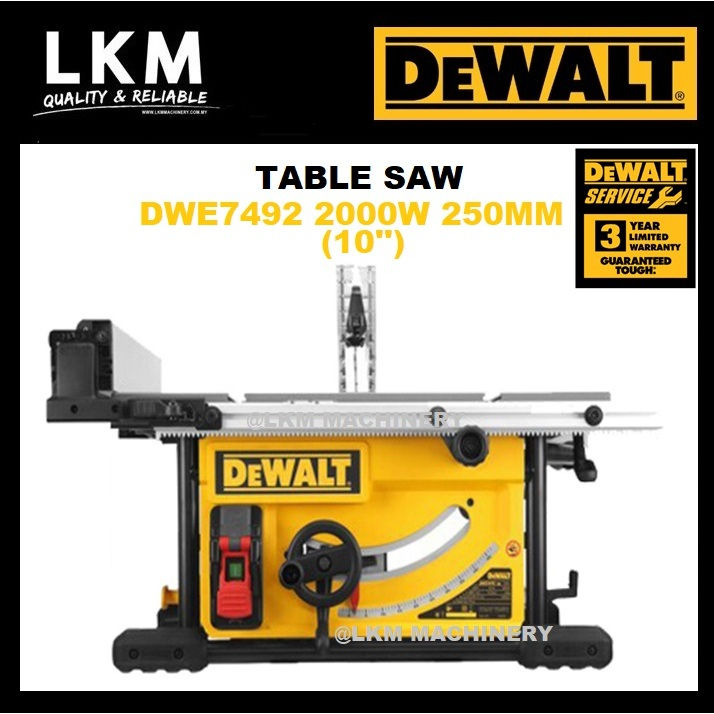 Dewalt DWE7492-B1 2000W 250mm ( 10" ) Table Saw ( DWE7492 ) | Lazada