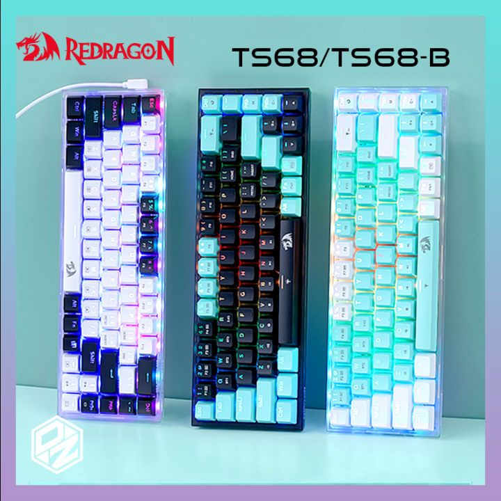 Bàn phím cơ Hotswap TS68 Red Dragon led RGB, kết nối Bluetooth Type-C ...