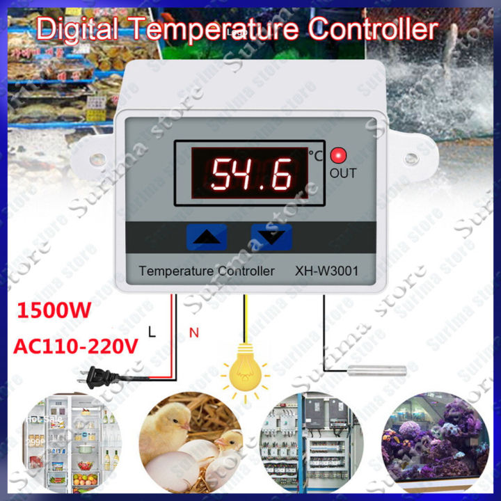 【Surima】Original 110- 220V/1500W Digital LED Temperature Controller 10A ...