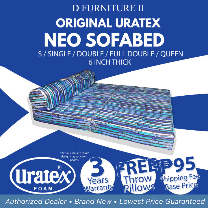 URATEX NEO SOFABED with Pillow and 100% Uratex Foam ( Single / Double ...