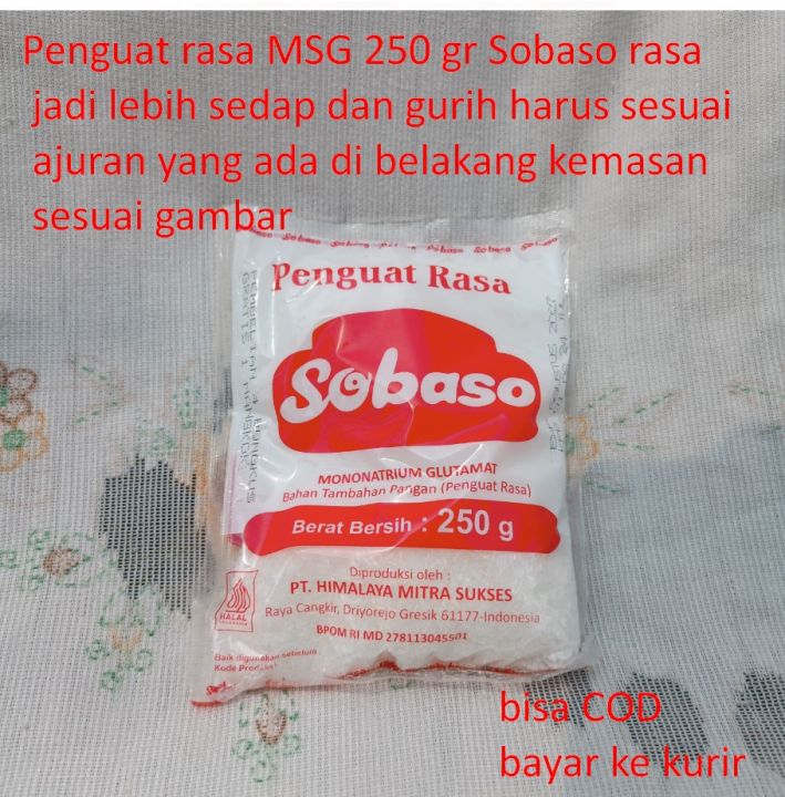 Penguat rasa MSG 250 gr Sobaso rasa jadi lebih sedap dan gurih harus ...