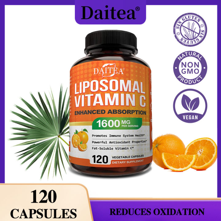 DAITEA อาหารเสริมวิตามินซี 1600 มก. สนับสนุนสุขภาพภูมิคุ้มกันและ ...