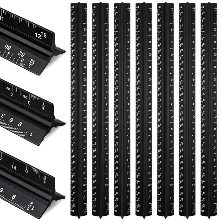 Macarrie 10 Pcs Architectural Scale Triangular Ruler 12" Architect ...