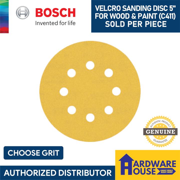 ORIGINAL BOSCH Velcro Sanding Disc 5" 125mm C411 For Wood & Paint Sold ...