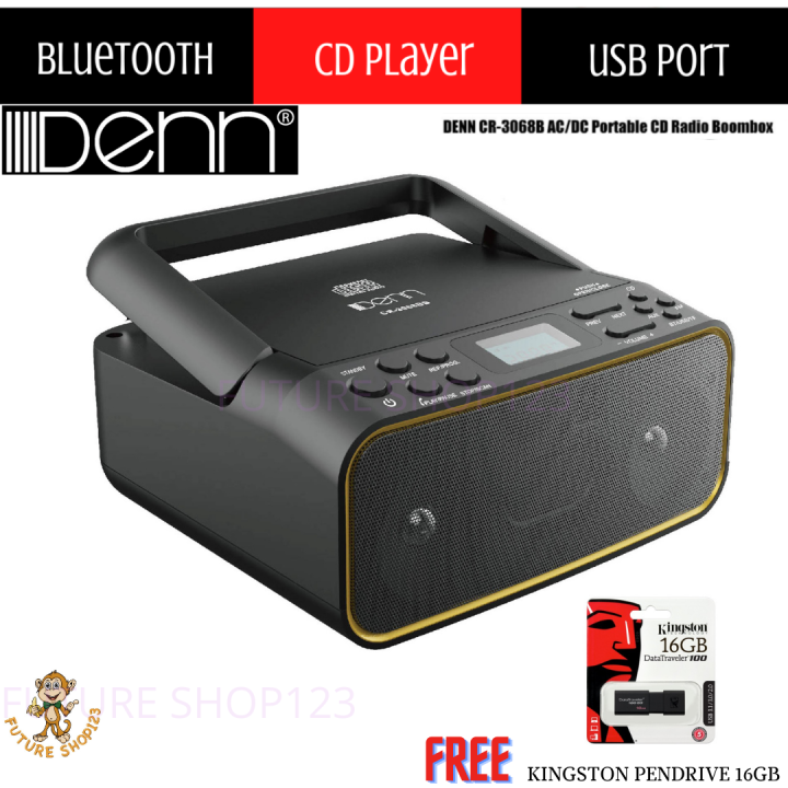 Denn FM/USB/Bluetooth/CD Player/ Radio CR-3068 AC/DC Portable CD Radio ...