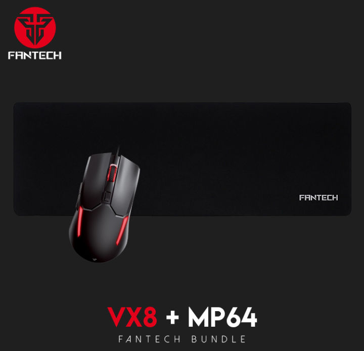 Fantech Venom II VX8 Macro Gaming Wire Mouse with RGB Lighting Effect and MP64 Basic XL Hig-Grip ...
