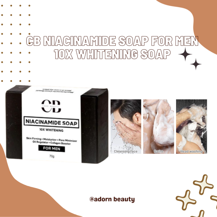 Cb Niacinamide Soap For Men 10x Whitening Soap Whitening All Skin Types Oil Control Sensitive