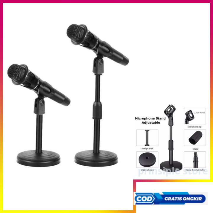 Mini stand mic meja holder tiang mikrofon adjustable podium mimbar ...