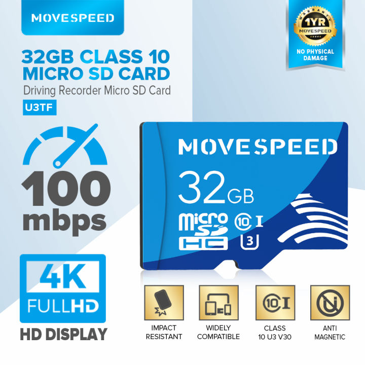 【Ready Stock】Move Speed Micro SD Card 16GB I 32GB | 64GB 4K High Speed ...