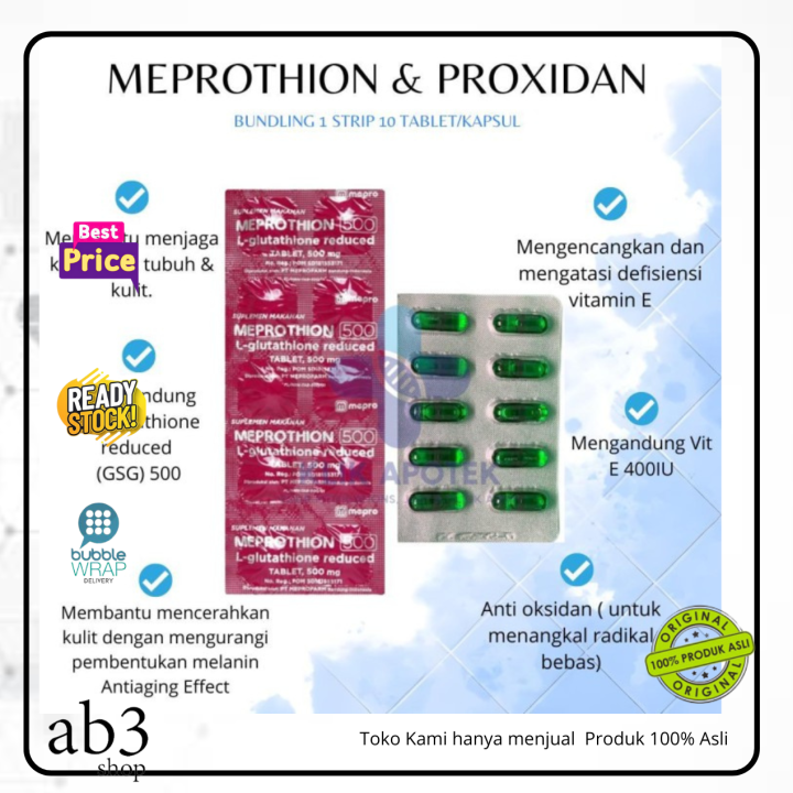 MEPROTHION 500MG DAN PROXIDAN 400 IU PAKET BUNDLING 1 STRIP ISI 10 ...