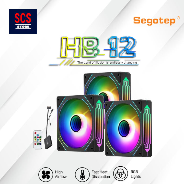 SEGOTEP HB-12 ARGB Casing Fan With Controller | Lazada