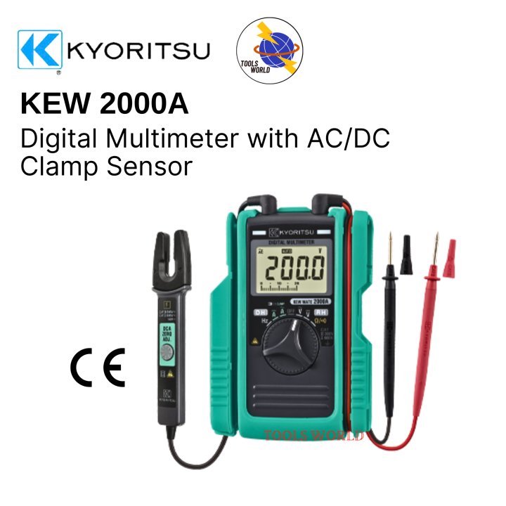 Kyoritsu KEWMATE 2000A Digital Multimeter with AC/DC Clamp Sensor 60A ...
