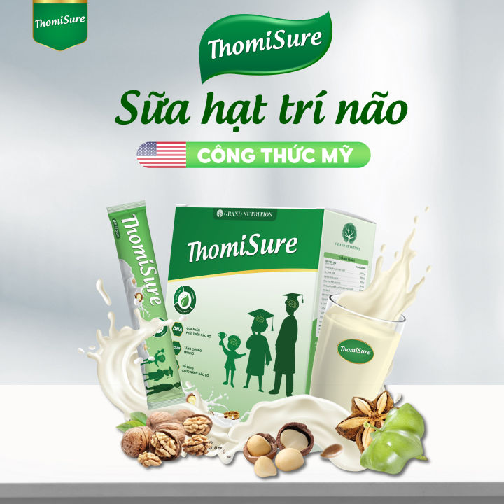1 HỘP Sữa hạt trí não Thomisure Chính Hãng - Gói 10 gram hỗ trợ cải ...