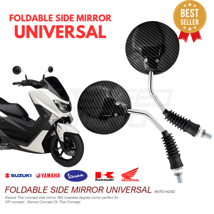 BAJAJ CT100 SIDE MIRROR UNIVERSAL MOKOTO THAI FOLDABLE CARBON 10MM ...
