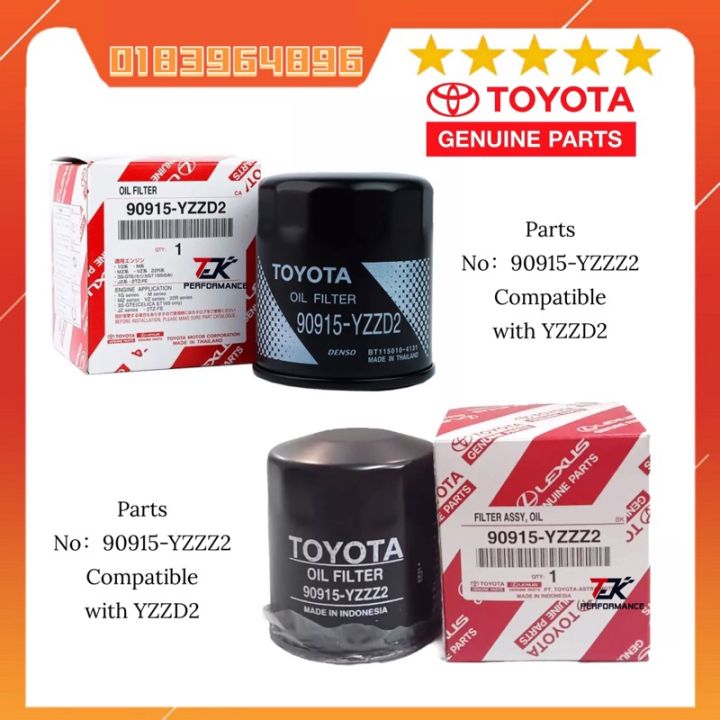 100% Genuine Toyota Oil Filter (Original) 90915-YZZZ2 90915-YZZD2 | Lazada