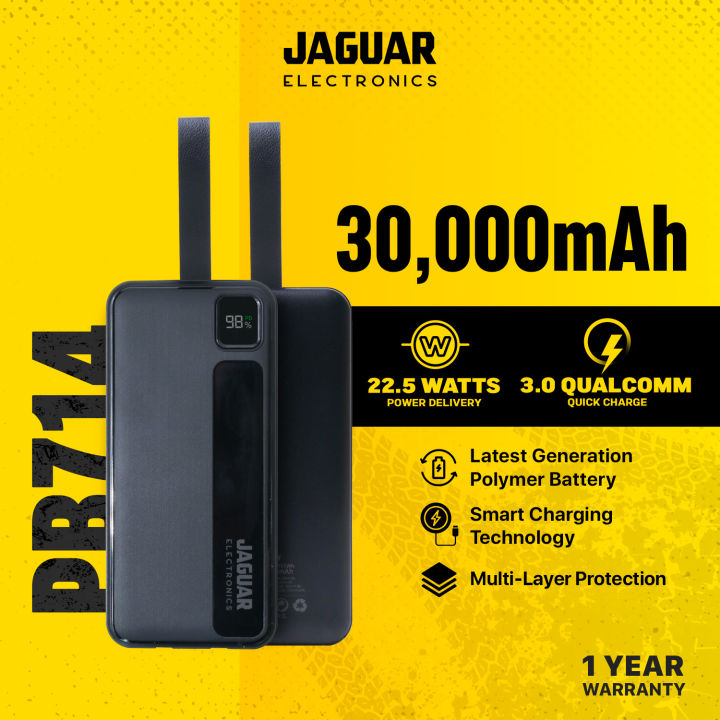 Jaguar Electronics PB714 30000mAh Power Bank with Digital Display 22.5W ...