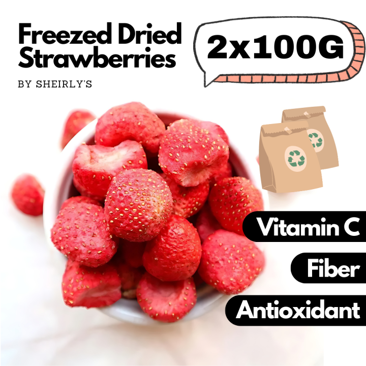 100G X2! TWIN PACK! Freeze Dried Strawberry! Crispy Healthy Crunchy ...