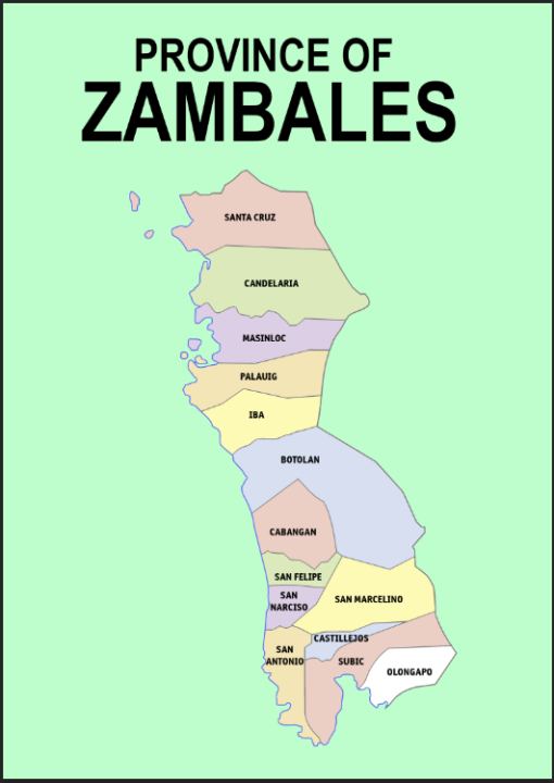 Zambales Province Map Waterproof A4 Laminated Chart | Lazada PH