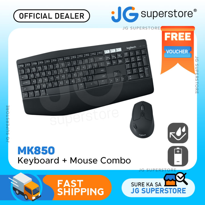 Logitech Mk850 Wireless Keyboard And Mouse Combo 2 4ghz Bluetooth Smart With Palm Rest For Home