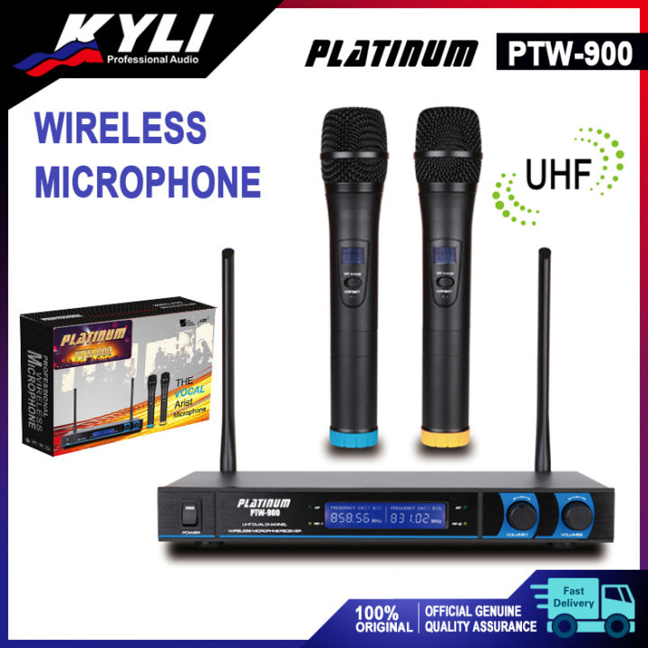 Platinum PTW-900 UHF Rechargeable Wireless Microphone System Karaoke ...