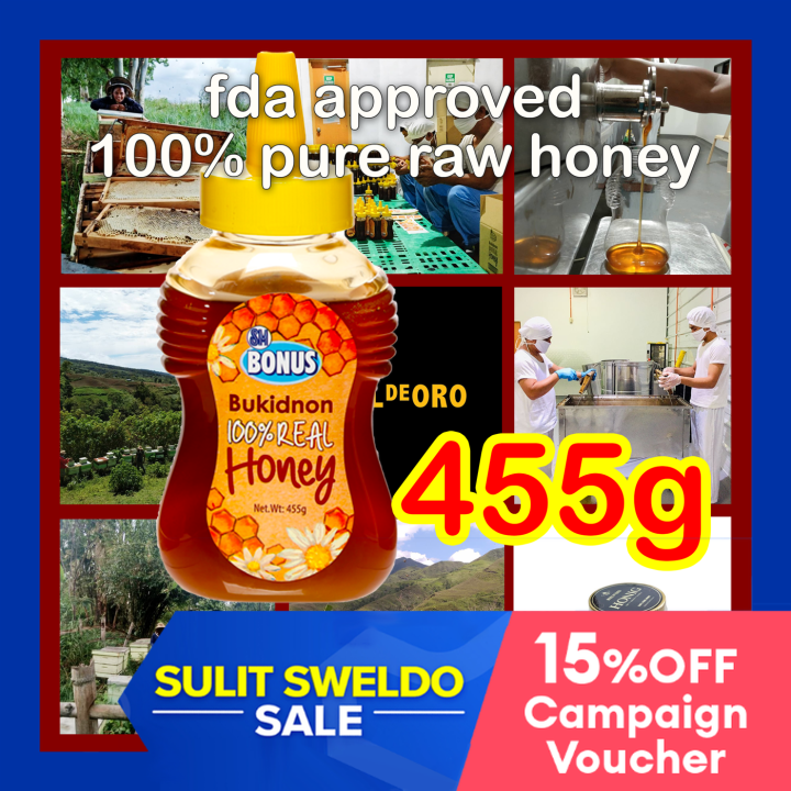 455g SM Bonus HONEY BEE 100% PURE ORIGINAL HONEY FDA Approved Raw ...