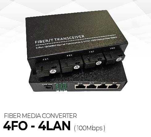 Htb Media Converter 4FO 4LAN Converter 100mbps 4 Port Fiber Optic 4 Port LAN 4 FO 4 LAN 4FO 4LAN ...