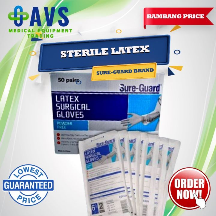Sureguard Sterile Latex Surgical Gloves powder Free(Sold per 1pairs ...