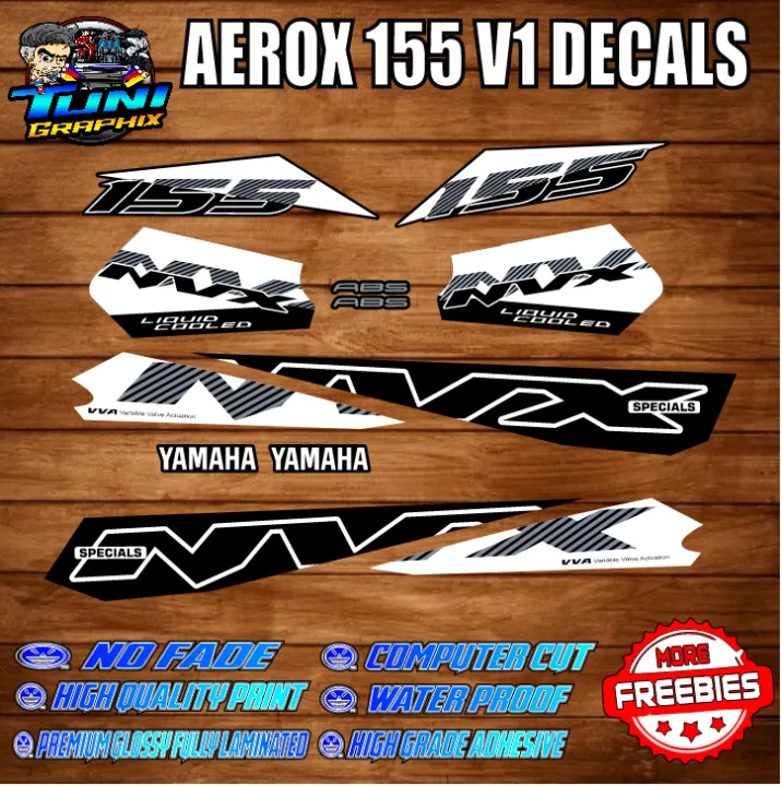 AEROX 155 V1 NVX Special Vietnam Decals (High Quality Print, Laminated ...
