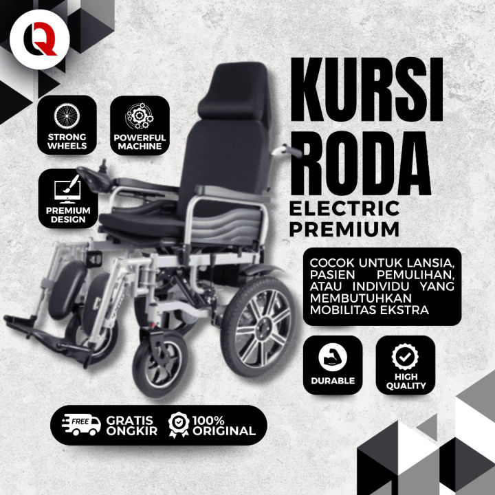 QUELLE Kursi Roda Elektrik Travelling AN100 Lipat Portable Kursi Roda ...