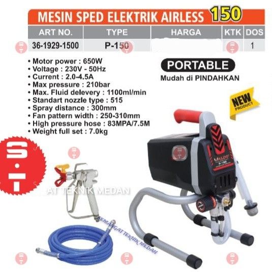 P150 MESIN AIRLESS PAINT SPRAYER ELECTRIC SPRAY GUN CAT ALDO P 150 ...