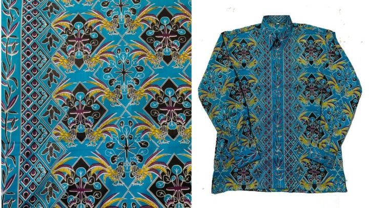 BAHAN ATAU KAIN BATIK TUGU RAKSA BIRU MOTIF BATIK KHAS TANGGERANG ...