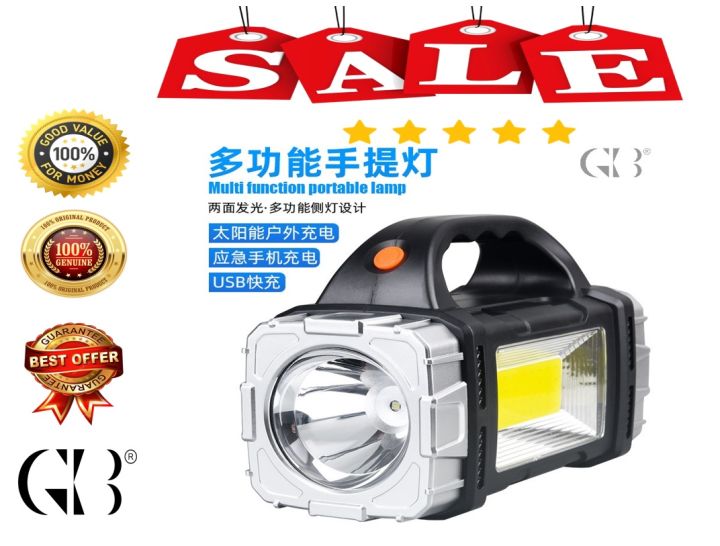 GB-STORE [100% ORIGINAL] multi-function portable flashlight | Lazada