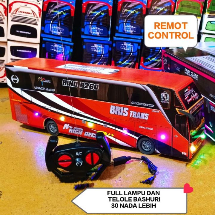 MINIATUR BUS TELOLET BASURI REMOT CONTROL JUMBO PANJANG 45 CM | Lazada ...
