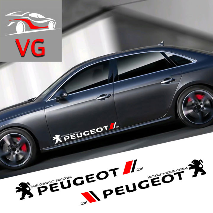 1 Pair Car Body Side Skirt Waterproof Vinyl Stickers For Peugeot 108 ...