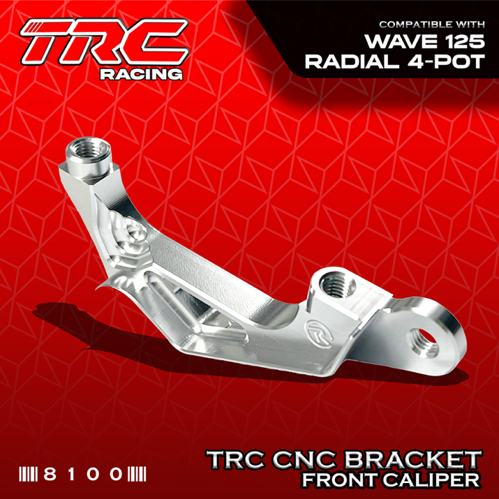 TRC Racing 4 POT CNC Brake Caliper Radial Bracket for Wave 125 8100 ...
