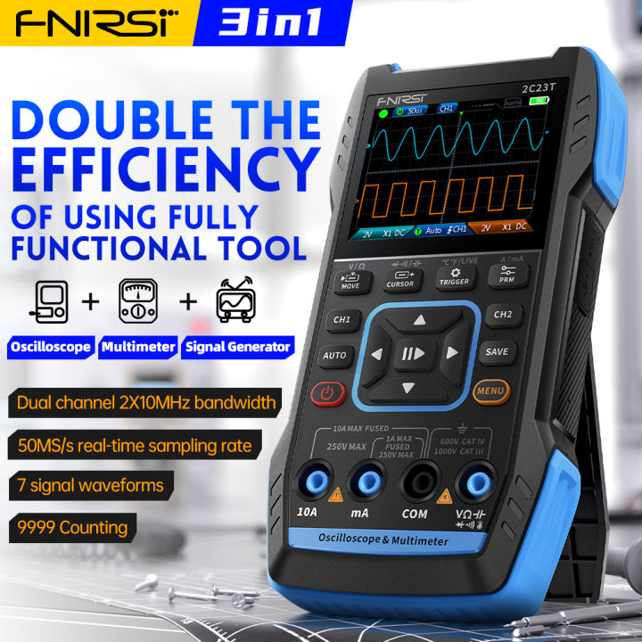 FNIRSI 2C23T Handheld Digital Oscilloscope Multimeter + Function Signal ...