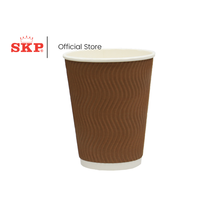 SKP 12oz (390 ml) Brown Paper Cup With Ripple Wrap | Lazada Singapore