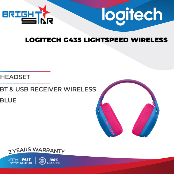 HEADSET LOGITECH G435 LIGHTSPEED WIRELESS / BT AND USB RECEIVER ...