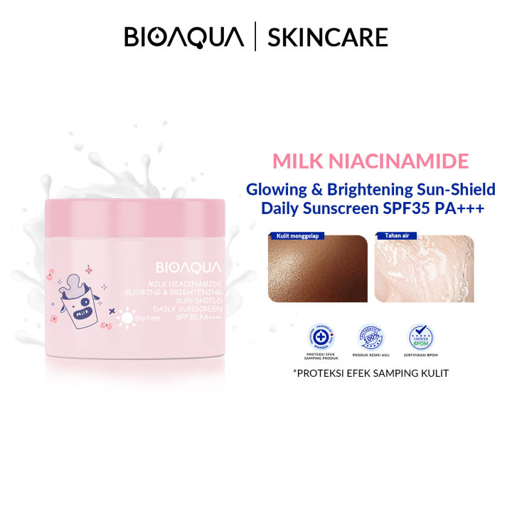 BIOAQUA Skincare Milk Niacinamide Glowing & Brightening Sun-Shield ...