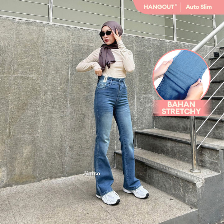 JINISO - Ultra Highwaist Cutbray Stretch Jeans 630 HANGOUT | Lazada ...