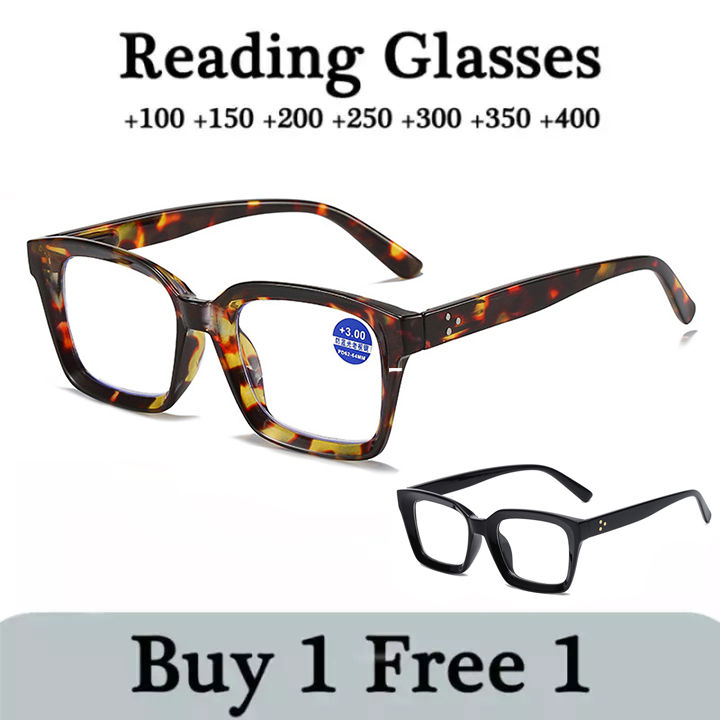 [Buy 1 Free 1] +1.0 to +4.0 Anti Blue Light Reading Glasses Women ...